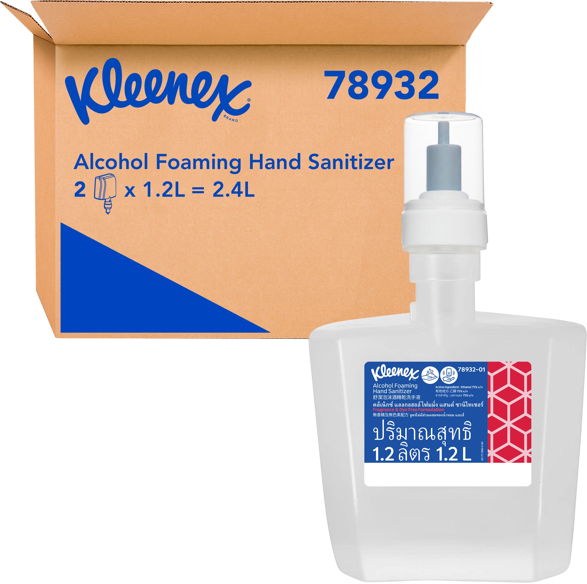 KLEENEX® 78932 Alcohol Foam Hand Sanitiser 1.2L Carton: 2 Cartridges ...